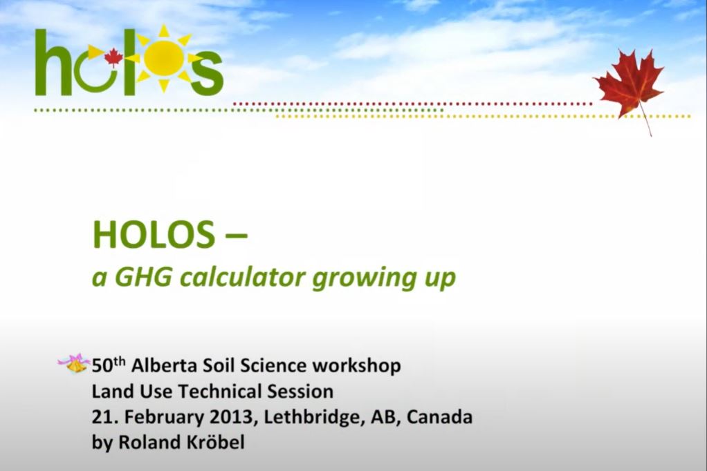 Video - HOLOS: A GHG Calculator Growing Up | Canadian Conservation and ...
