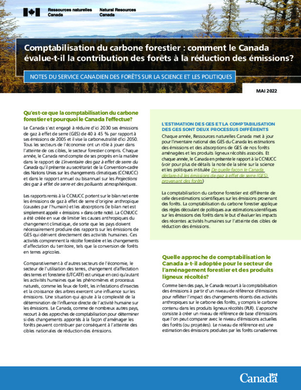 Comptabilisation du carbone forestier: comment le Canada évalue-t-il la ...