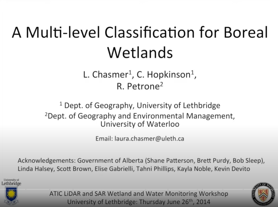 Video - A multi-level classification for Boreal wetlands | Canadian ...