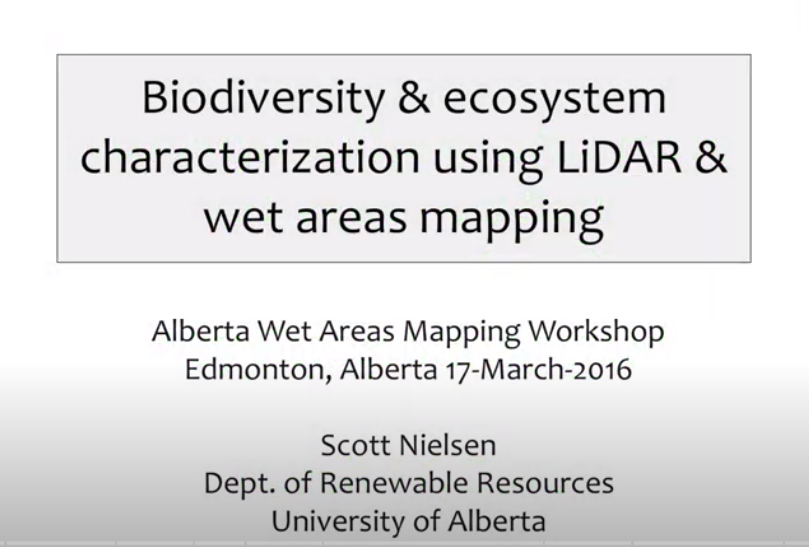 Video - Biodiversity and Ecosystem Characterization Using LiDAR and Wet ...