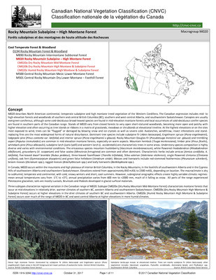 Rocky Mountain Subalpine – High Montane Forest | Canadian Conservation ...