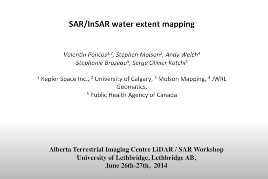 Video - SAR/InSAR Water Extent Mapping | Canadian Conservation and Land ...