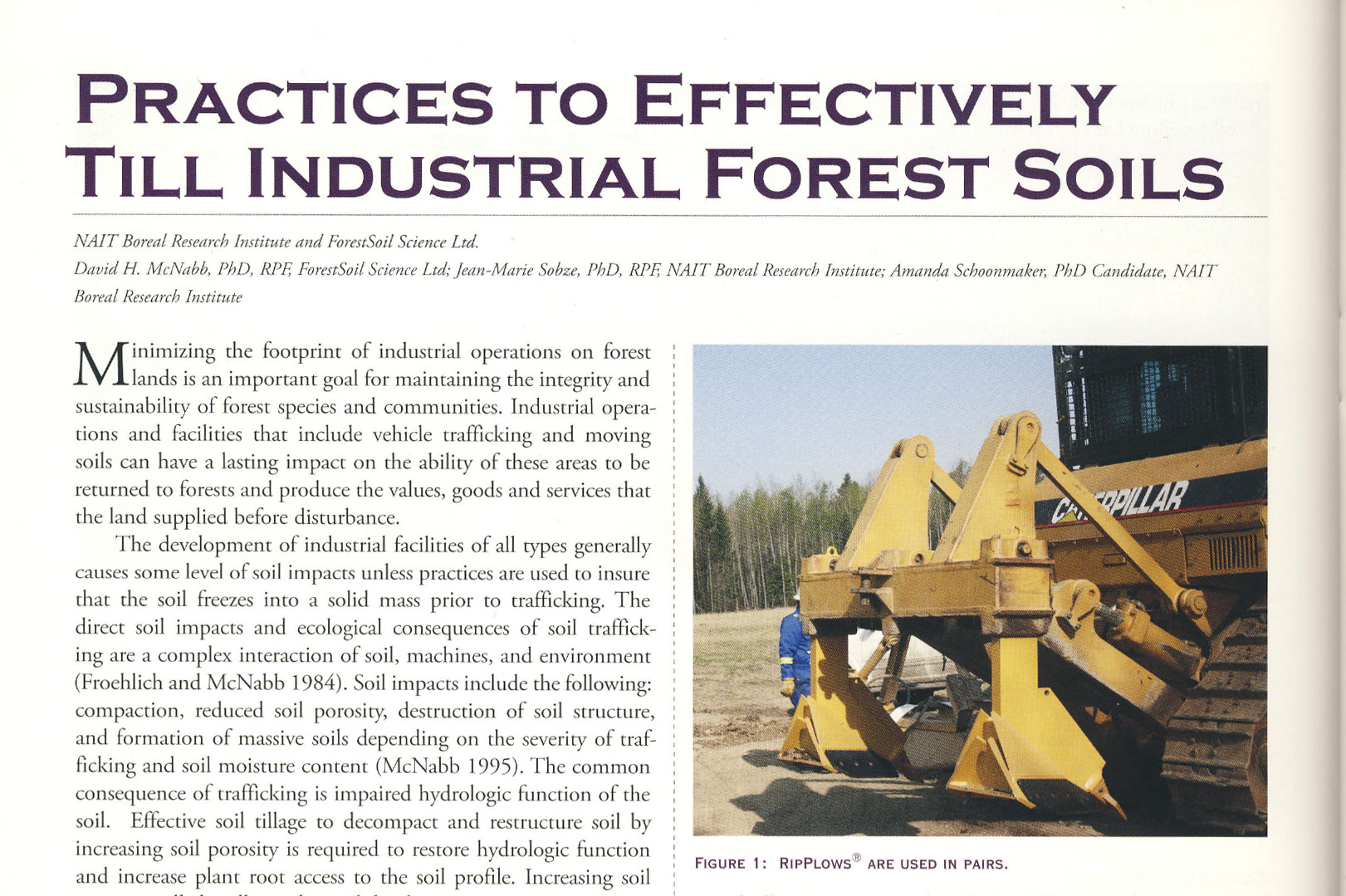 Practices to Effectively Till Industrial Forest Soils | Canadian ...
